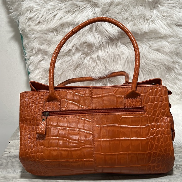 Michael Rome | Bags | Vintage Michael Rome Designs Croc Embossed Tote ...